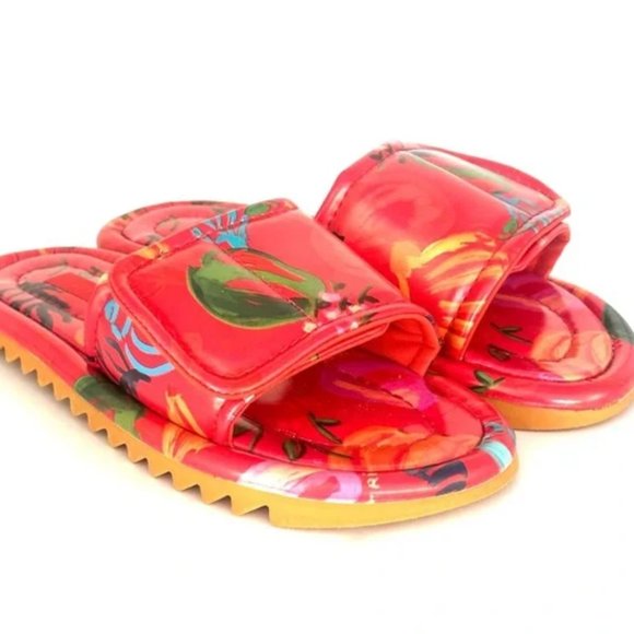 FARM Rio | Shoes | Farm Rio Pink Fruits Puffy Slide Sandals New | Poshmark